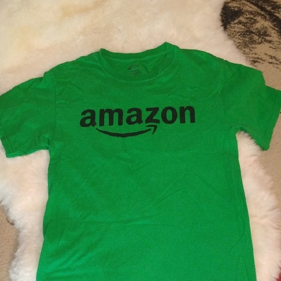 Amazon | Tops | Amazon Bright Green Tee With Black Logo | Poshmark